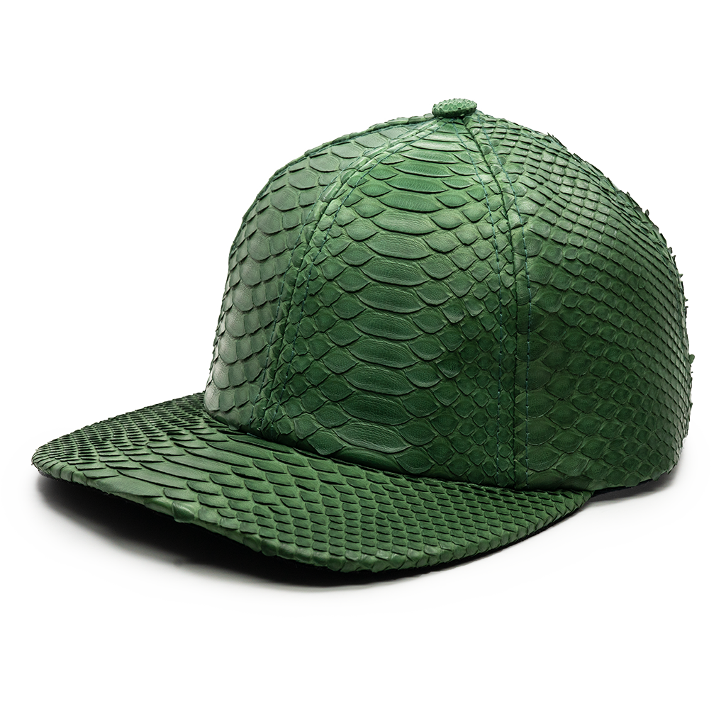 Genuine Green Python Leather Baseball Hat | Mint Tradition